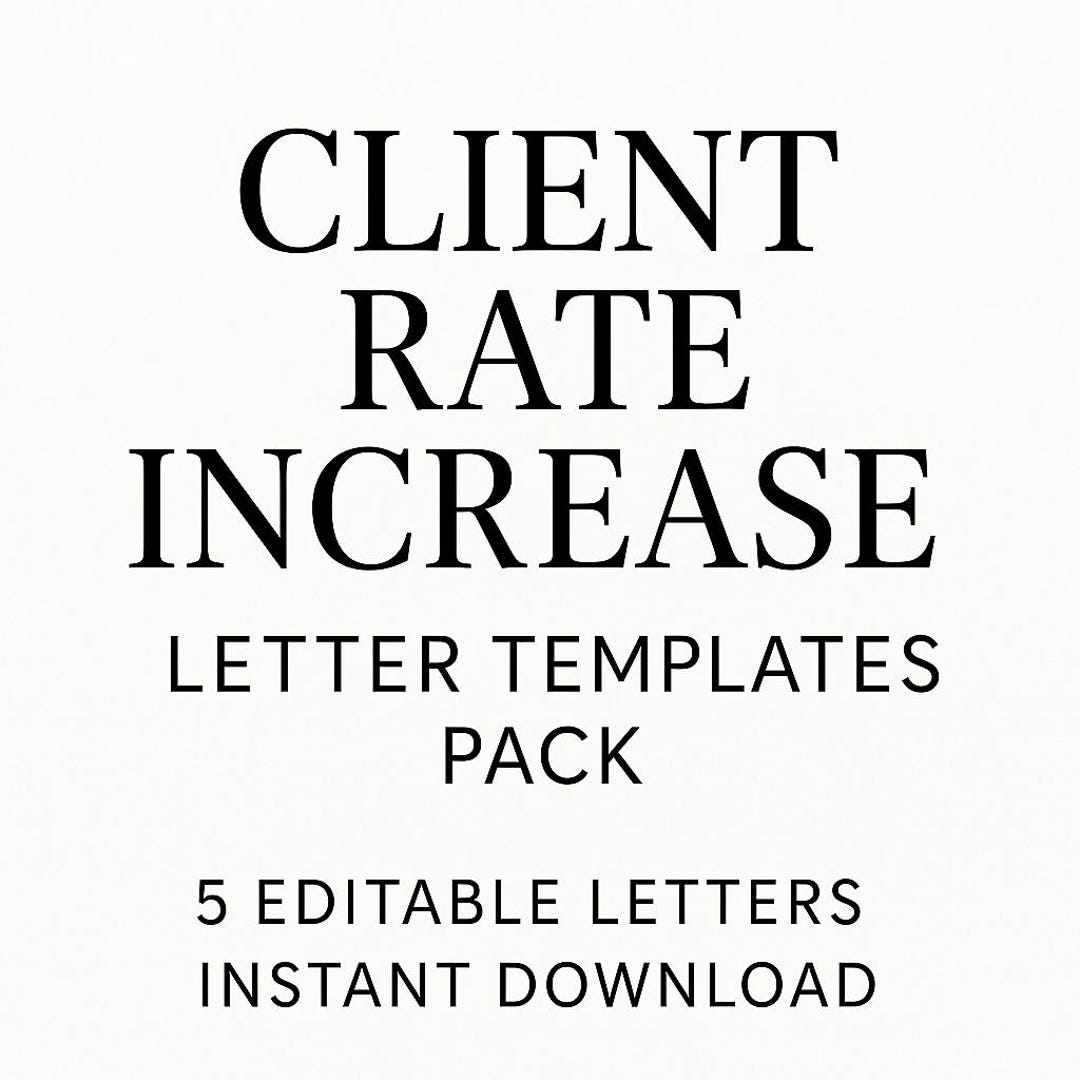 Client Rate Increase Letter Templates Pack | 5 Editable Price ...