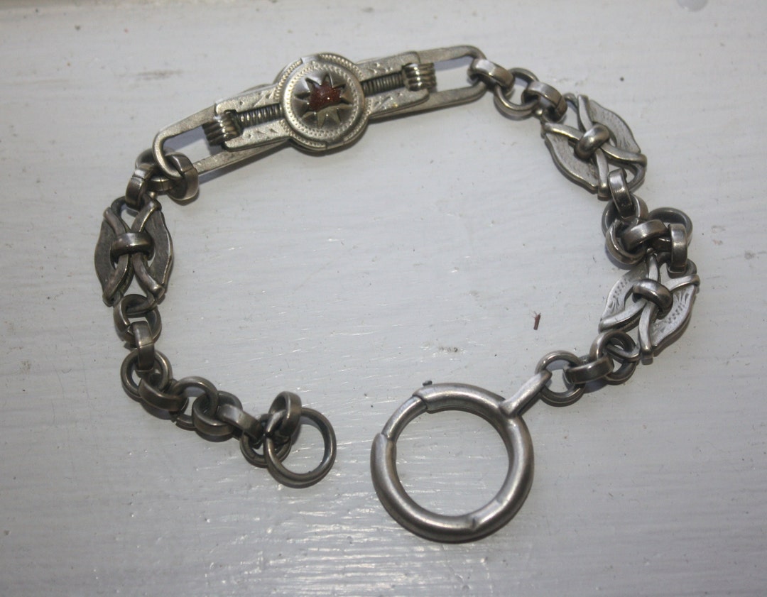 Unique Silver Tone Vintage Antique Art Deco or Southwestern Pocket ...