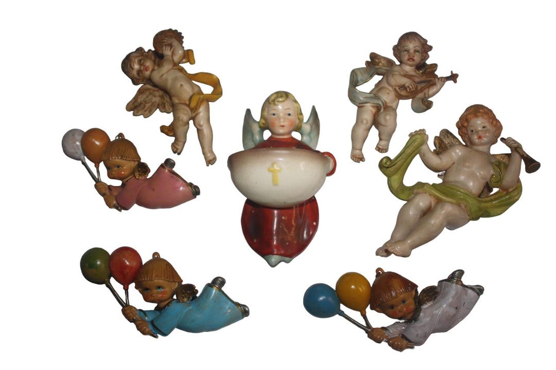 Vintage Hummel Holy Water Bisque Angel Wall Sconce and 5 Vintage ...
