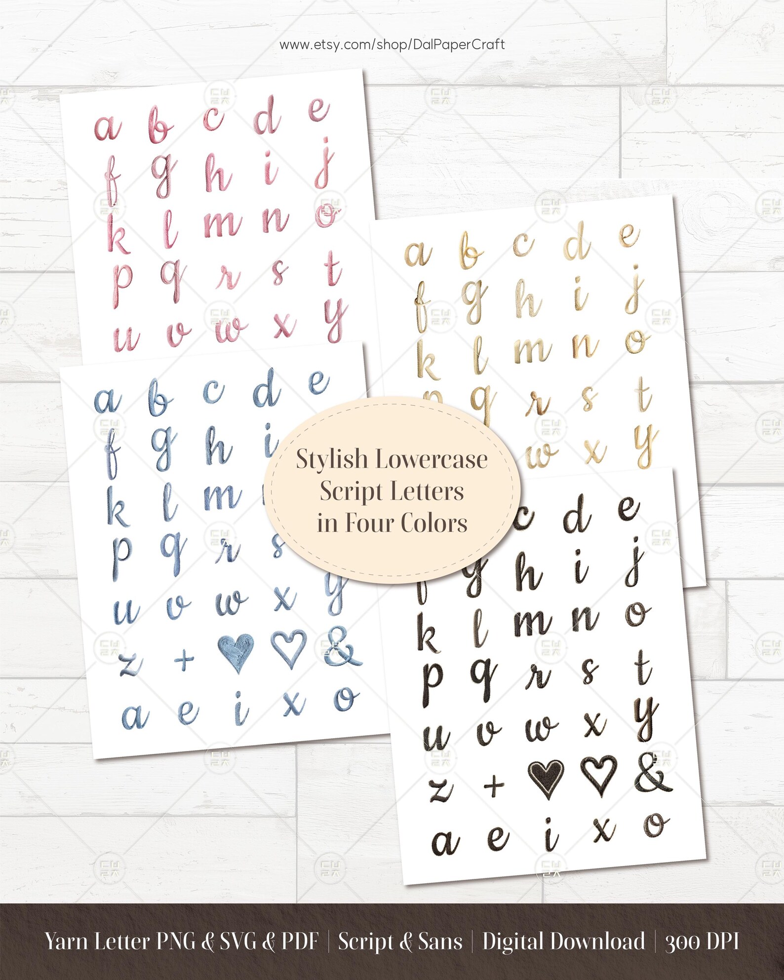 Faux Yarn Alphabet PNG SVG | Knitted Letters Clipart | Cozy Script ...