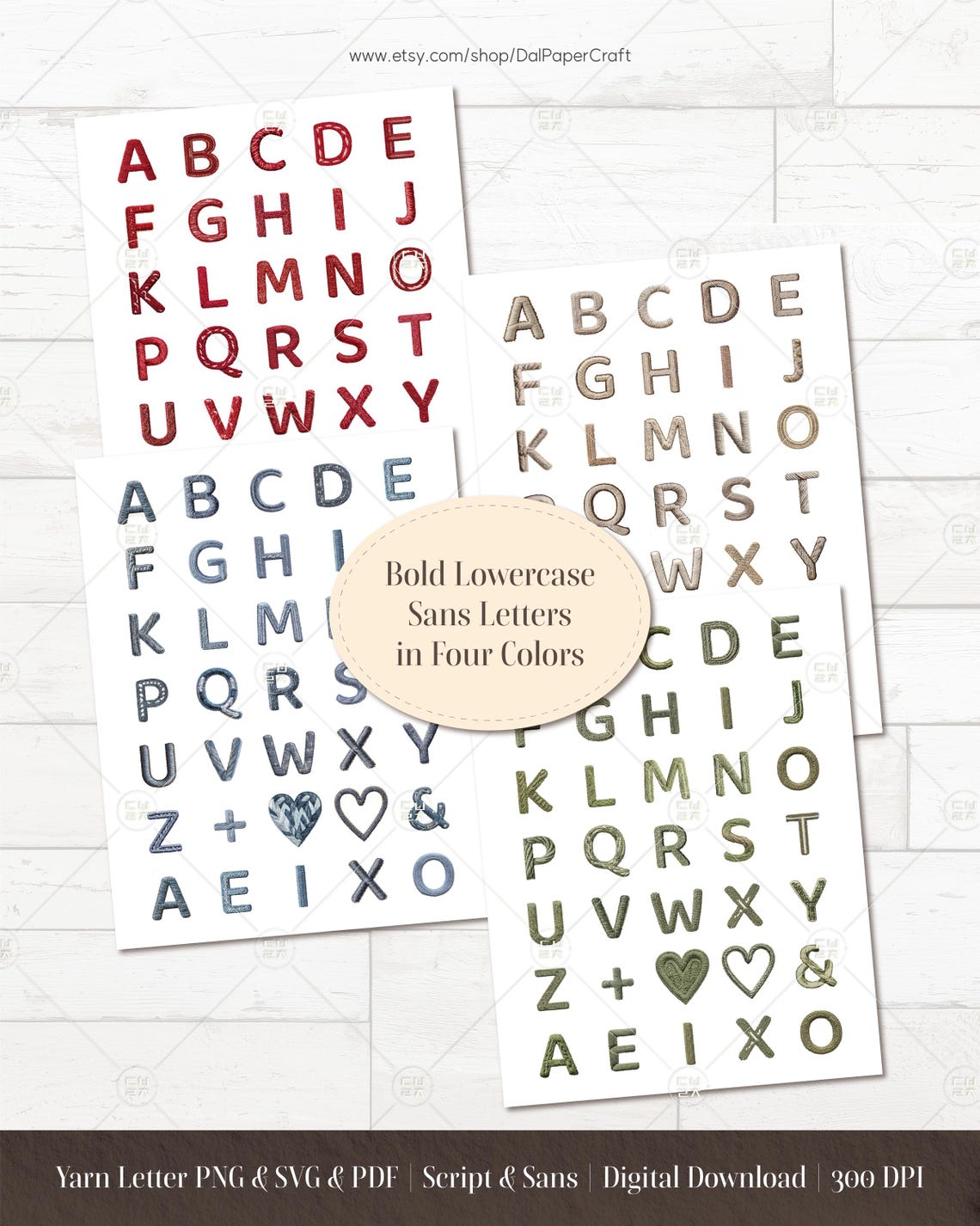 Faux Yarn Alphabet PNG SVG | Knitted Letters Clipart | Cozy Script ...