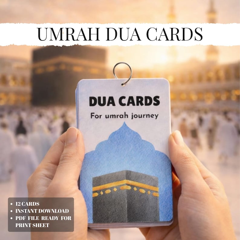 Umrah Dua Flashcards, Printable Islamic Pilgrimage Cards (digital ...