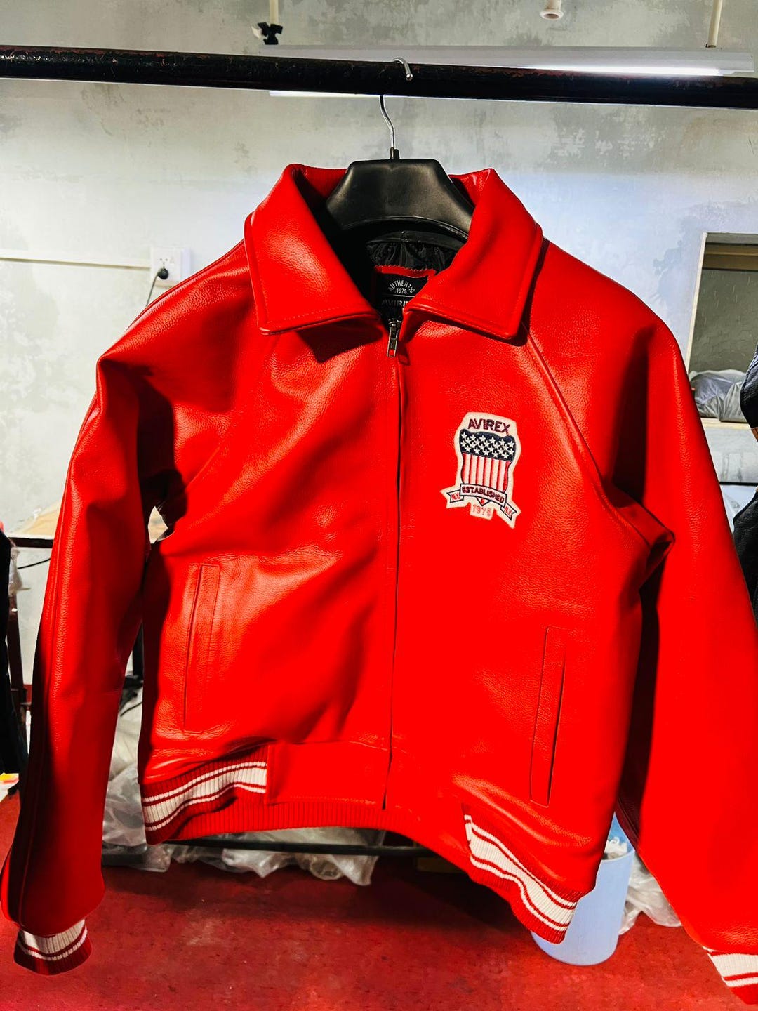 Men’s Avirex Red Leather Jacket – USA Style Real Cowhide Bomber - Etsy