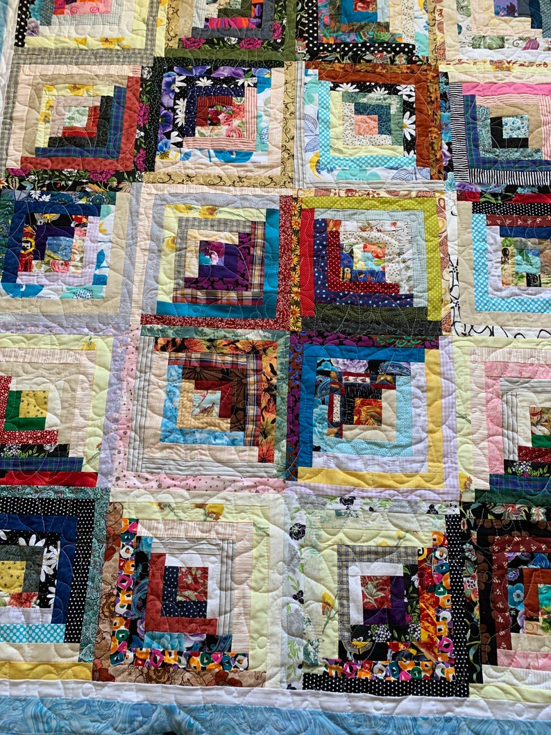 Colorful Cabin Quilted Throw - Etsy