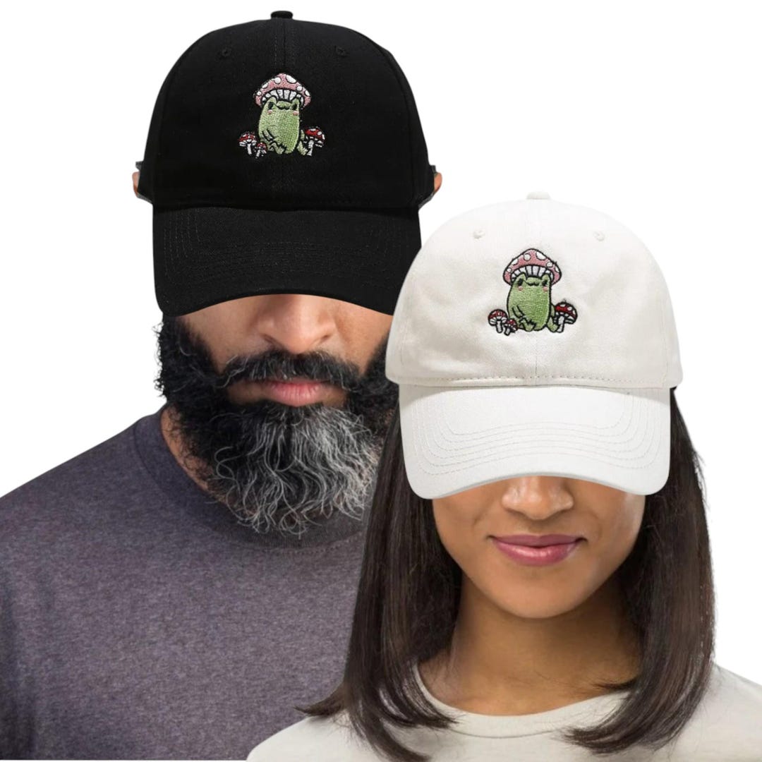 Frog Mushroom Embroidered Baseball Cap Toad Hat Cute Froggy Gifts for ...