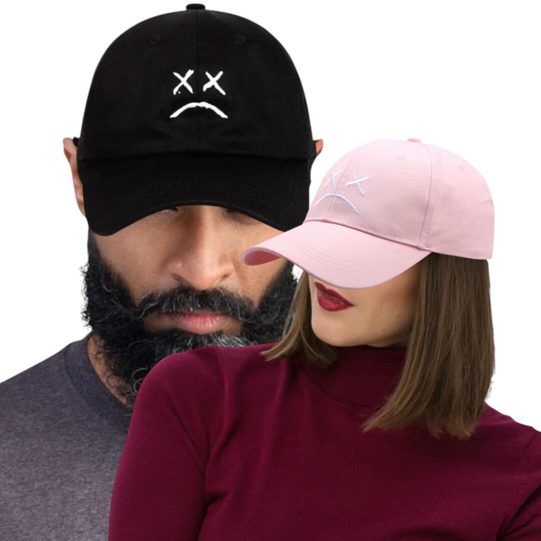 Sad Face Cry Face Embroidered Baseball Cap Crying Sad Dad Hats Cry A ...