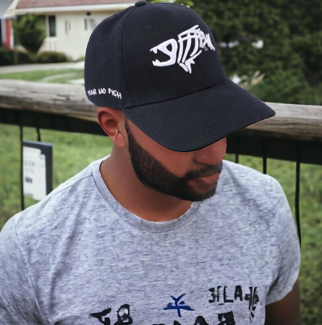 Embroidered Fishing Hat: Fear No Fish, Vintage Style Baseball Cap - Etsy
