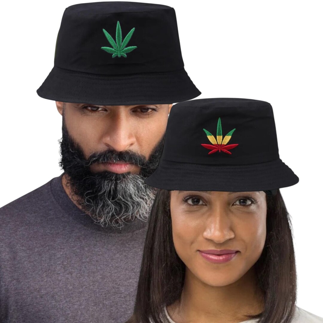 Embroidered Weed Bucket Hat Weed Leaf Cap Marijuana Hat Cannabis ...