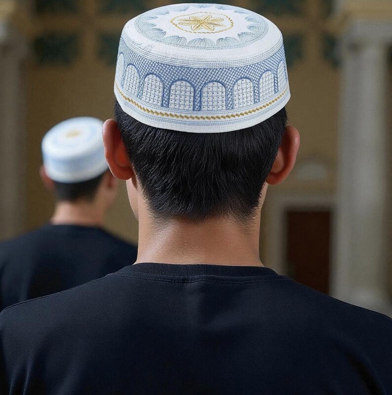 Embroidered Kufi Muslim Men Hat Islamic Cap Worship Ramadan Eid Gifts ...