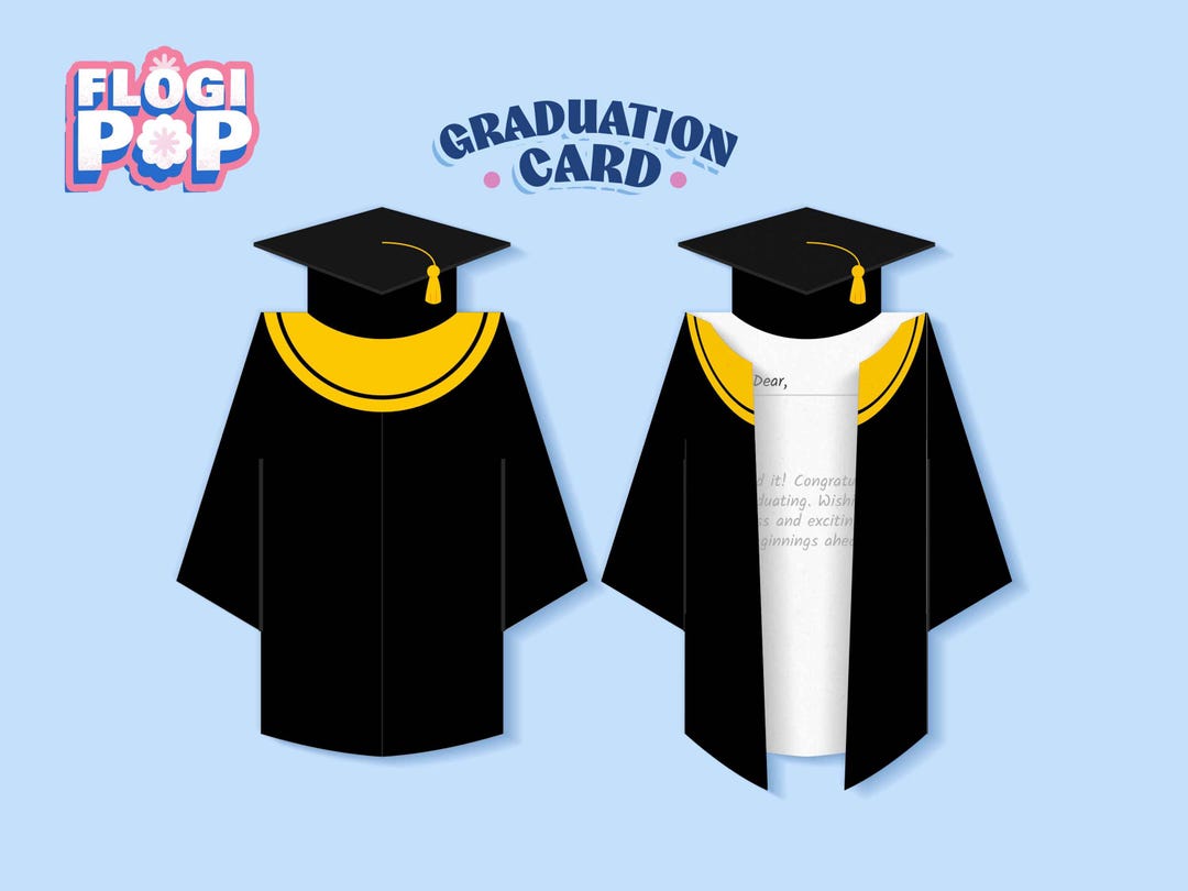 Printable Graduation Card Template | DIY Gift (pdf, Png, Svg) | Easy to ...