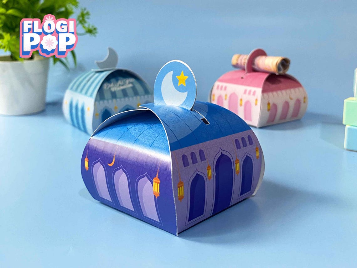 3 Printable Ramadan Kids Candy & Money Gift Box Template I Eid Box I ...