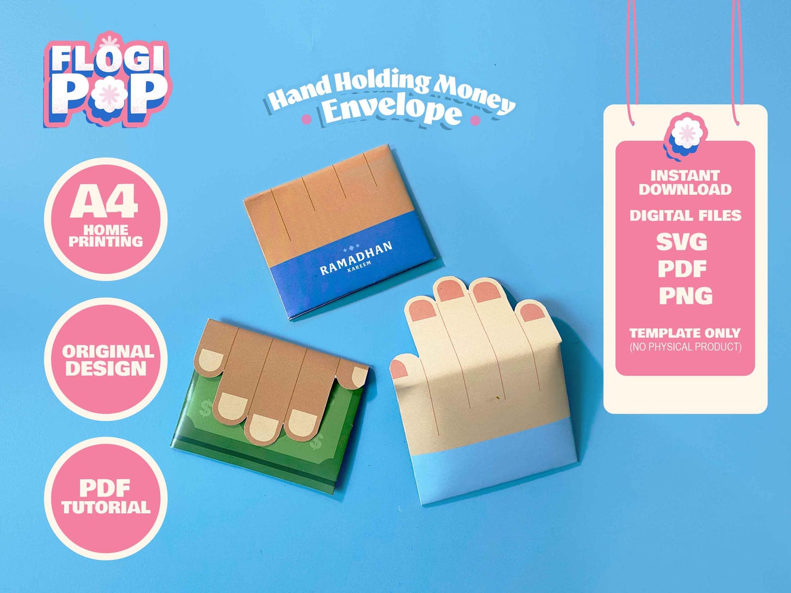 Hand Holding Money Envelope Template, Eidi Money Holder for Kids ...