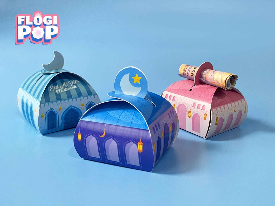 3 Printable Ramadan Kids Candy & Money Gift Box, Eidi Gift Box, Eid ...