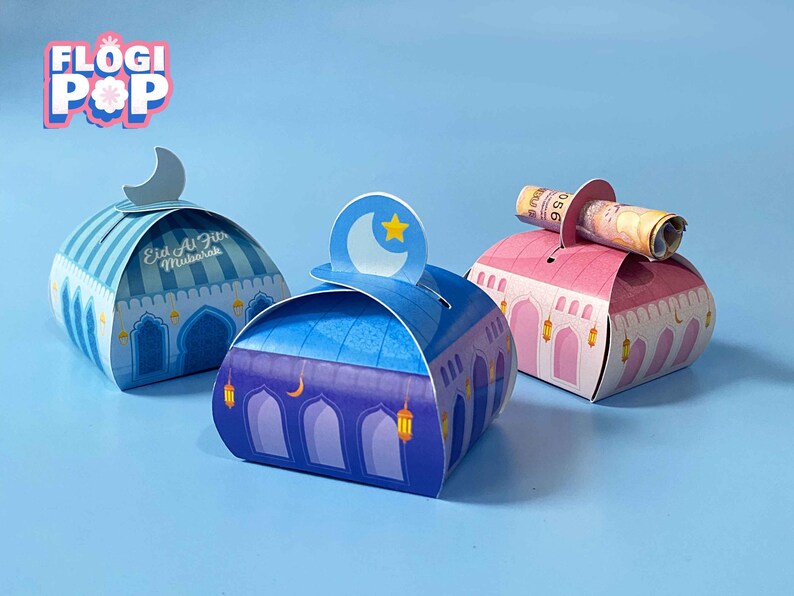 3 Printable Ramadan Kids Candy & Money Gift Box, Eidi Gift Box, Eid ...