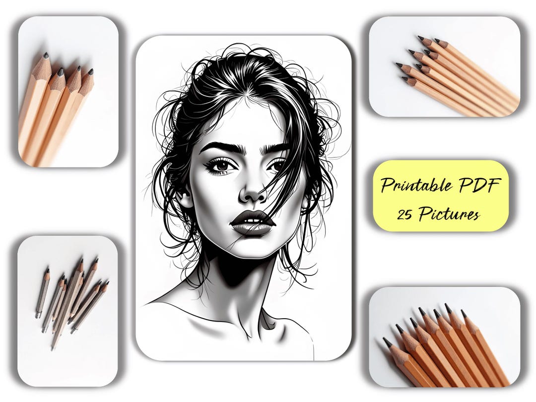 Zara Character Sketch: Pencil Shading Practice Pages (digital Download ...