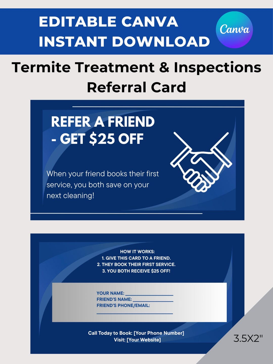 Termite Treatment and Inspection Referral Card | Editable in Canva ...