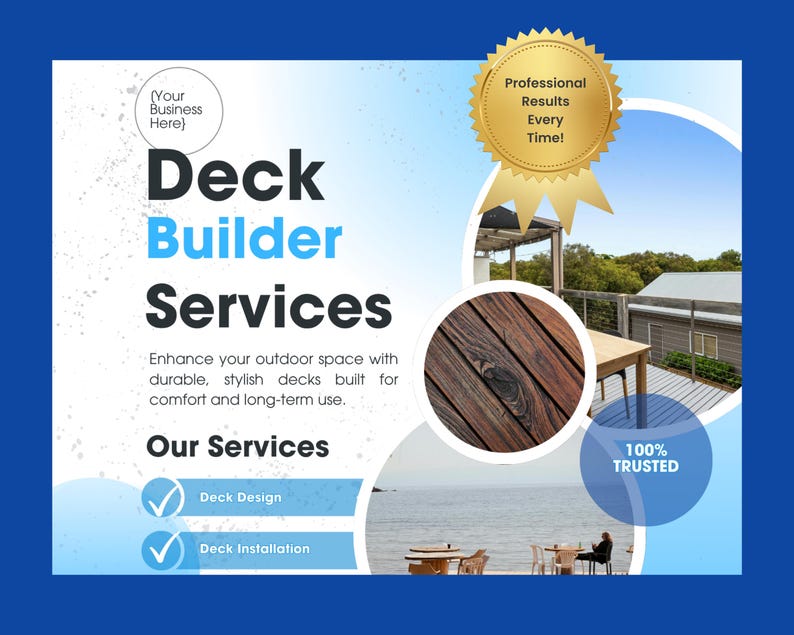 Deck Builder Business Templates | Editable Forms & Flyers (canva ...