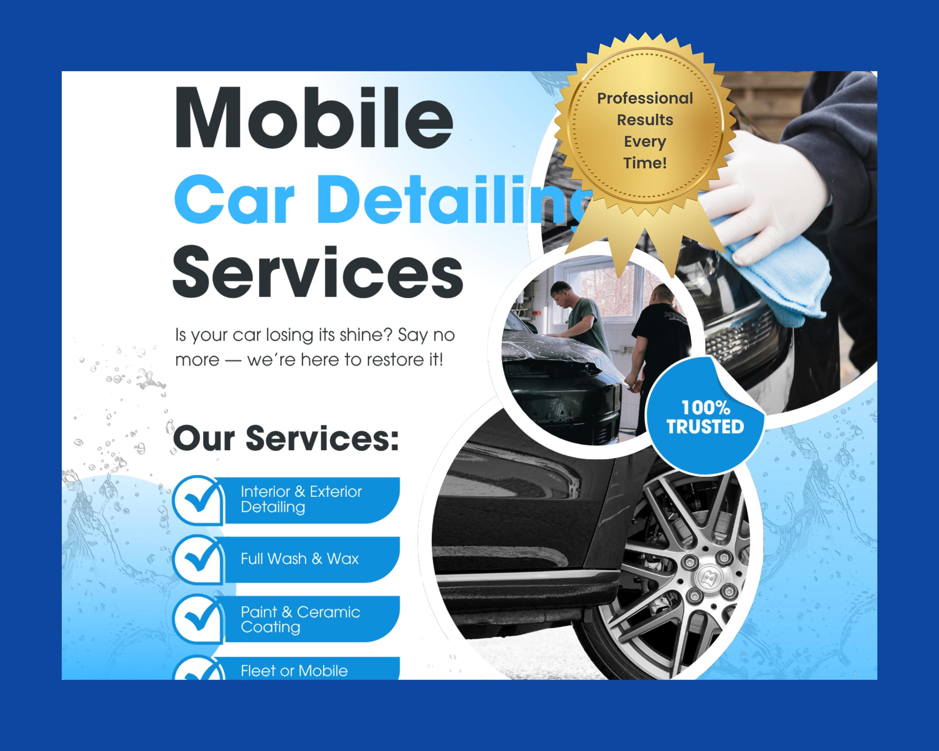 Mobile Car Detailing Business Templates | Editable Forms & Flyers ...