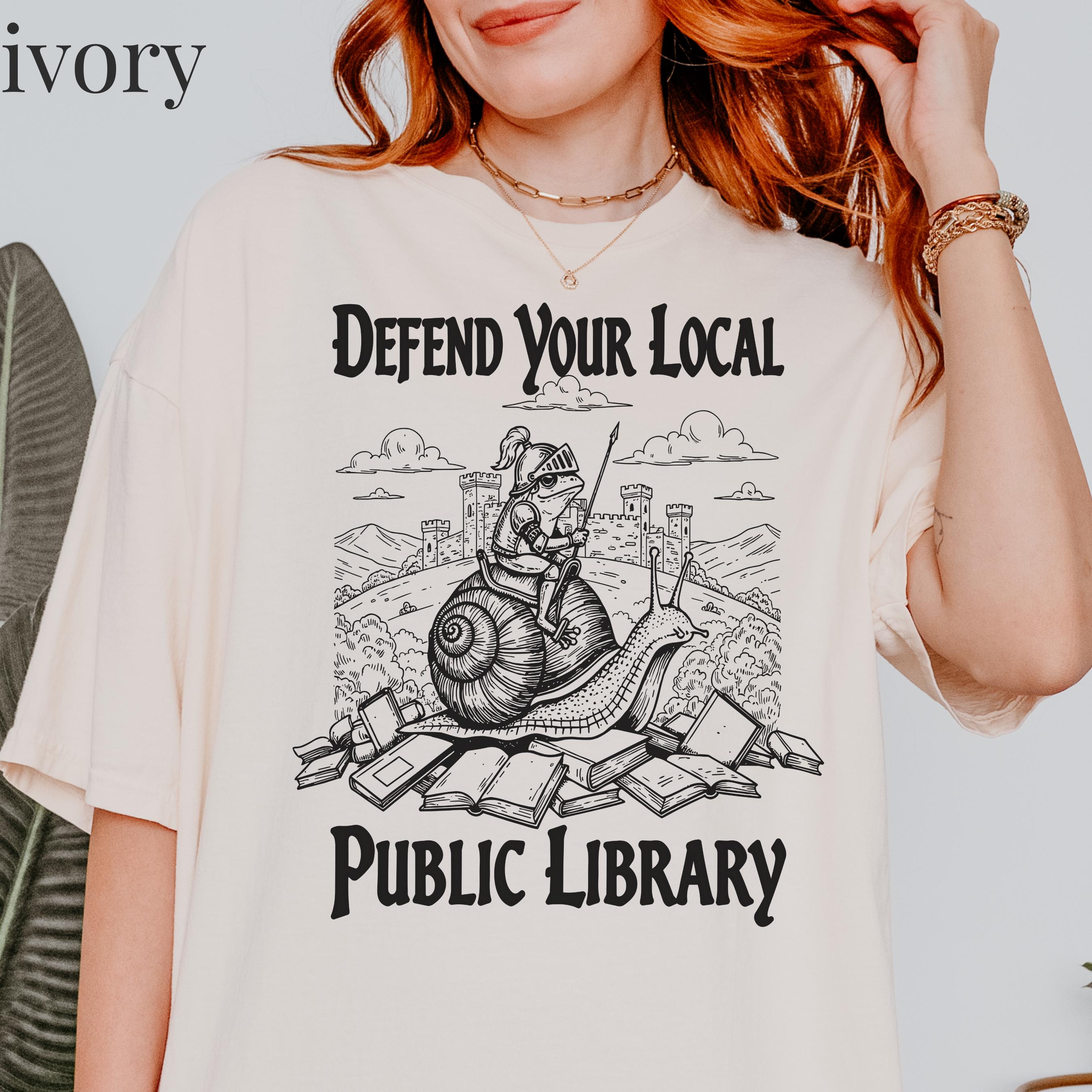 Defend Your Local Library Shirt -public Library Advocacy Tee - Frog ...