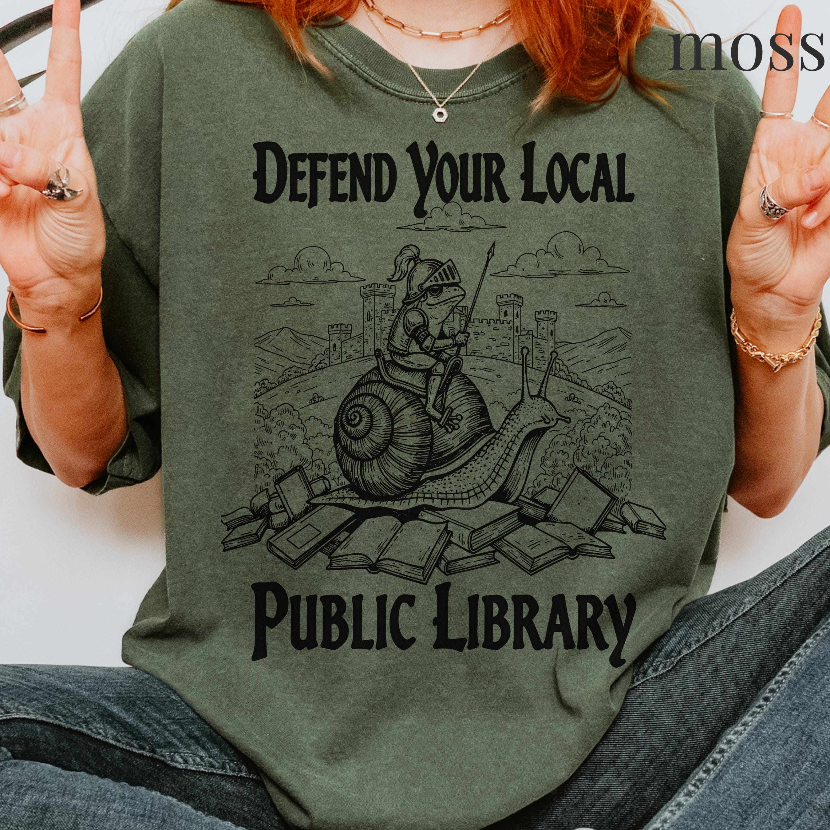 Defend Your Local Library Shirt -public Library Advocacy Tee - Frog ...