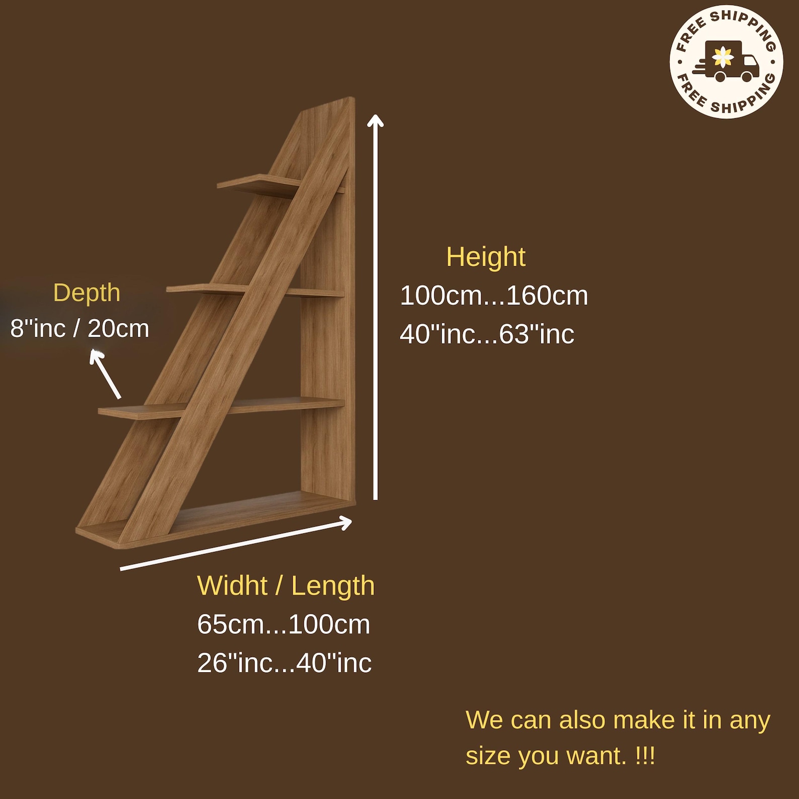 Wooden Ladder Shelf, Modern A-frame Bookshelf, Rustic Display Rack - Etsy
