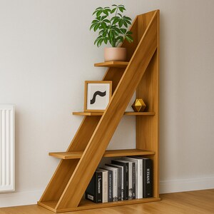 Wooden Ladder Shelf, Modern A-frame Bookshelf, Rustic Display Rack - Etsy