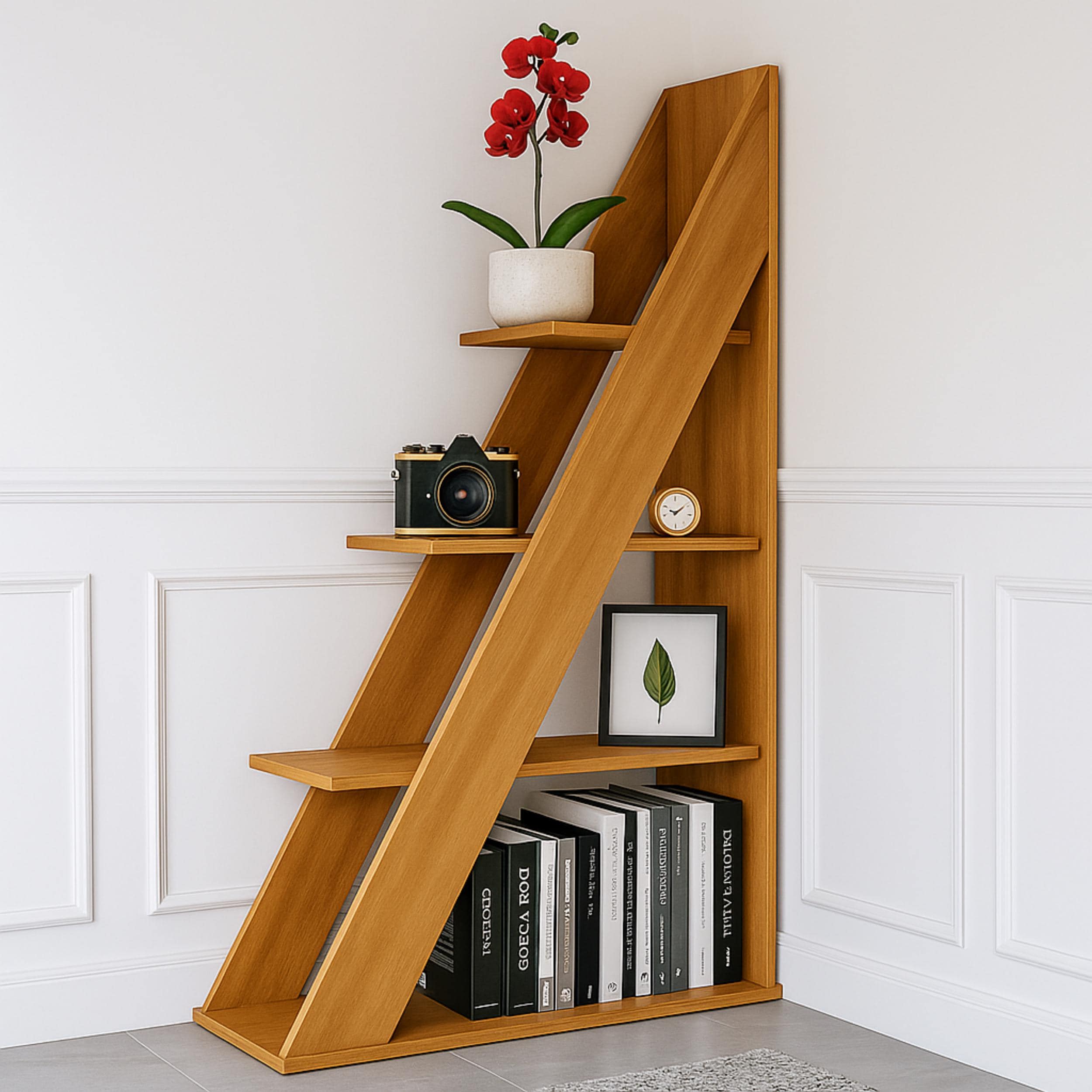 Wooden Ladder Shelf, Modern A-frame Bookshelf, Rustic Display Rack - Etsy