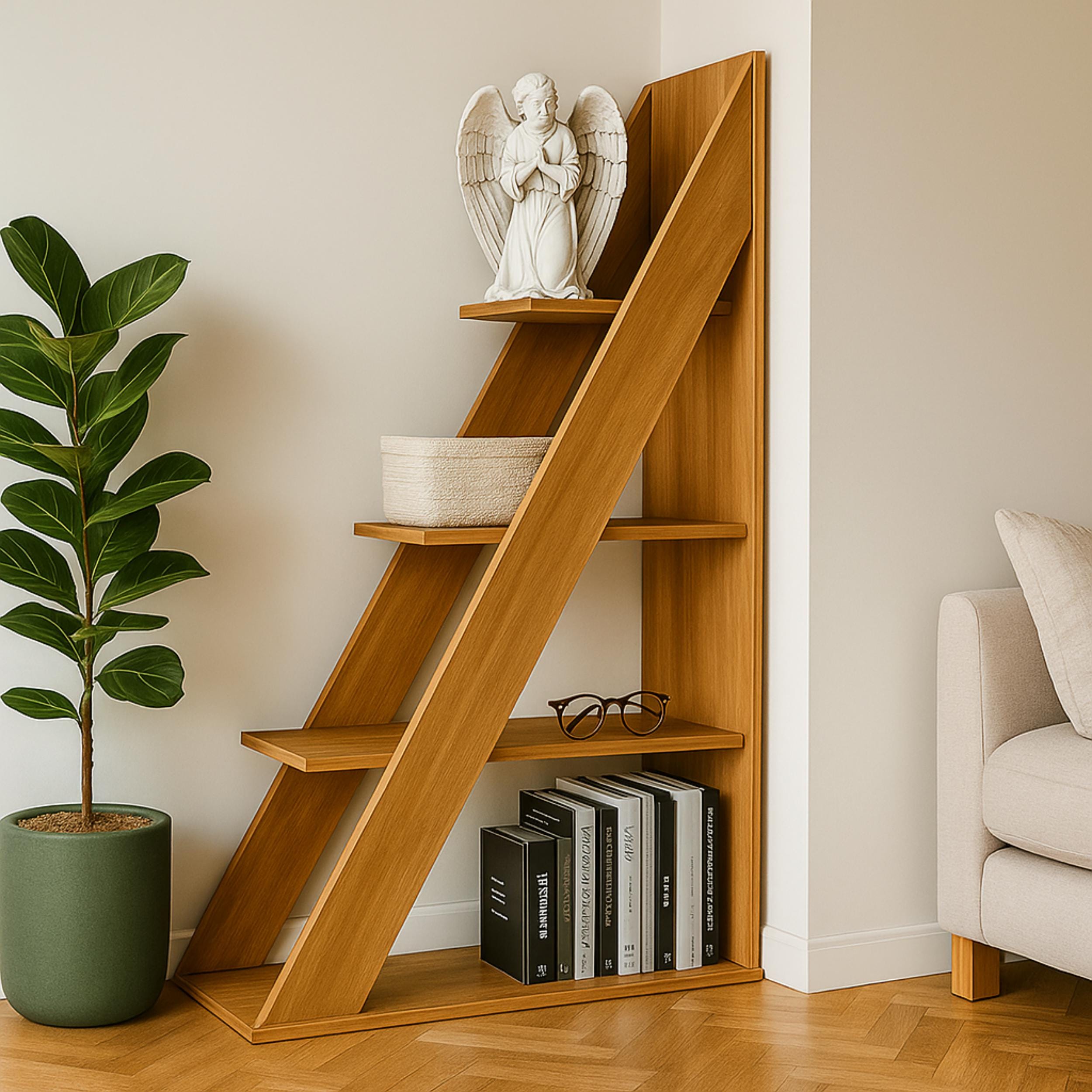 Wooden Ladder Shelf, Modern A-frame Bookshelf, Rustic Display Rack - Etsy