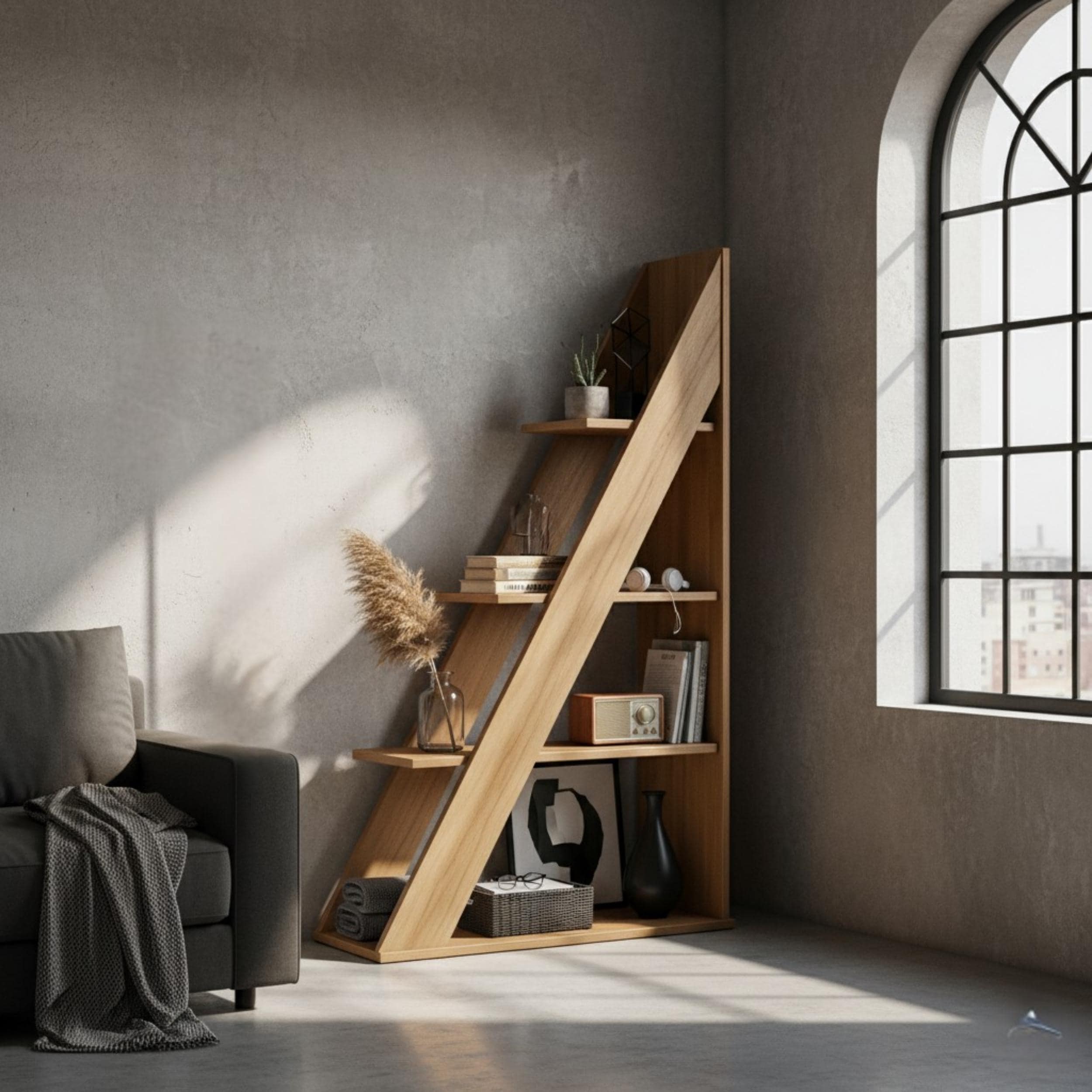 Wooden Ladder Shelf, Modern A-frame Bookshelf, Rustic Display Rack - Etsy
