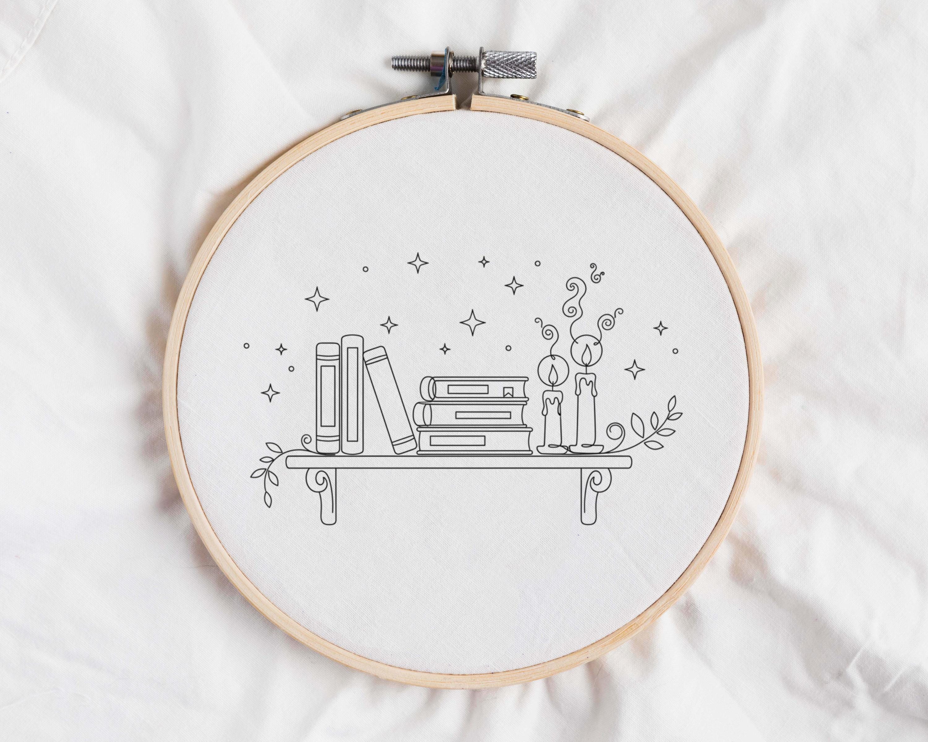 Magical Bookshelf Stitch Art -the Scholar's Glow ,cozy Reading Nook ...