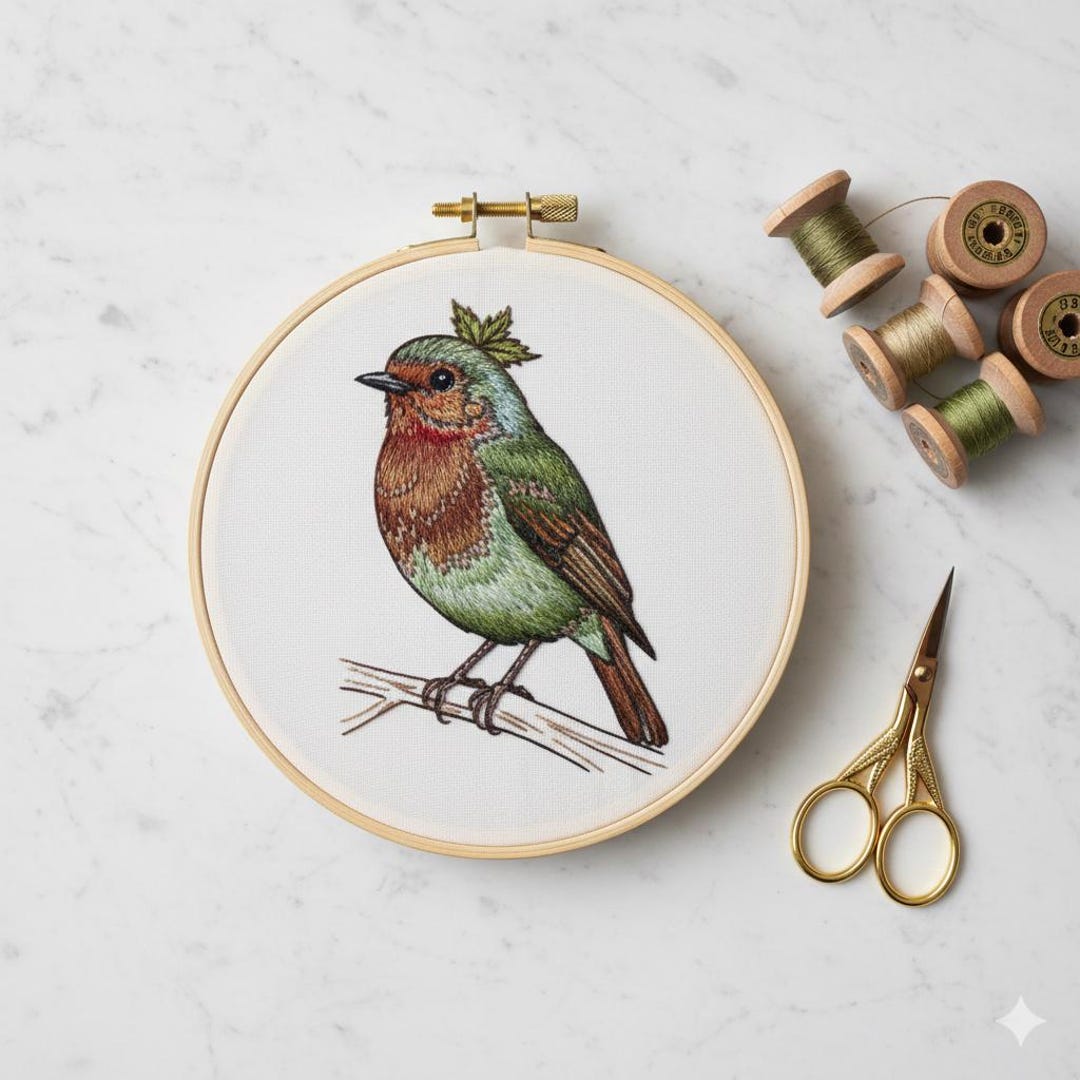 Robin Bird Hand Embroidery Pattern, Bird Embroidery Design, Robin ...