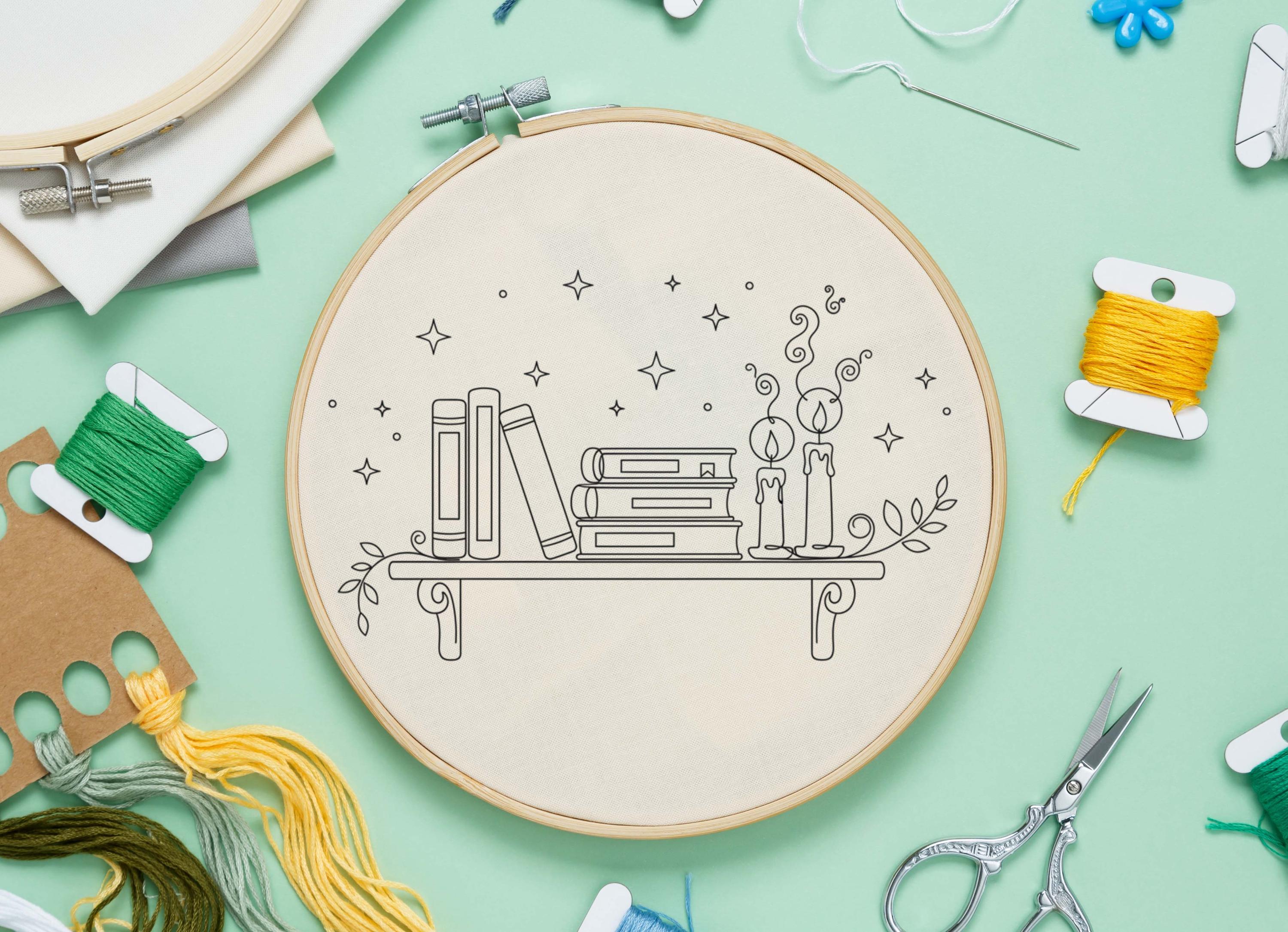 Magical Bookshelf Stitch Art -the Scholar's Glow ,cozy Reading Nook ...