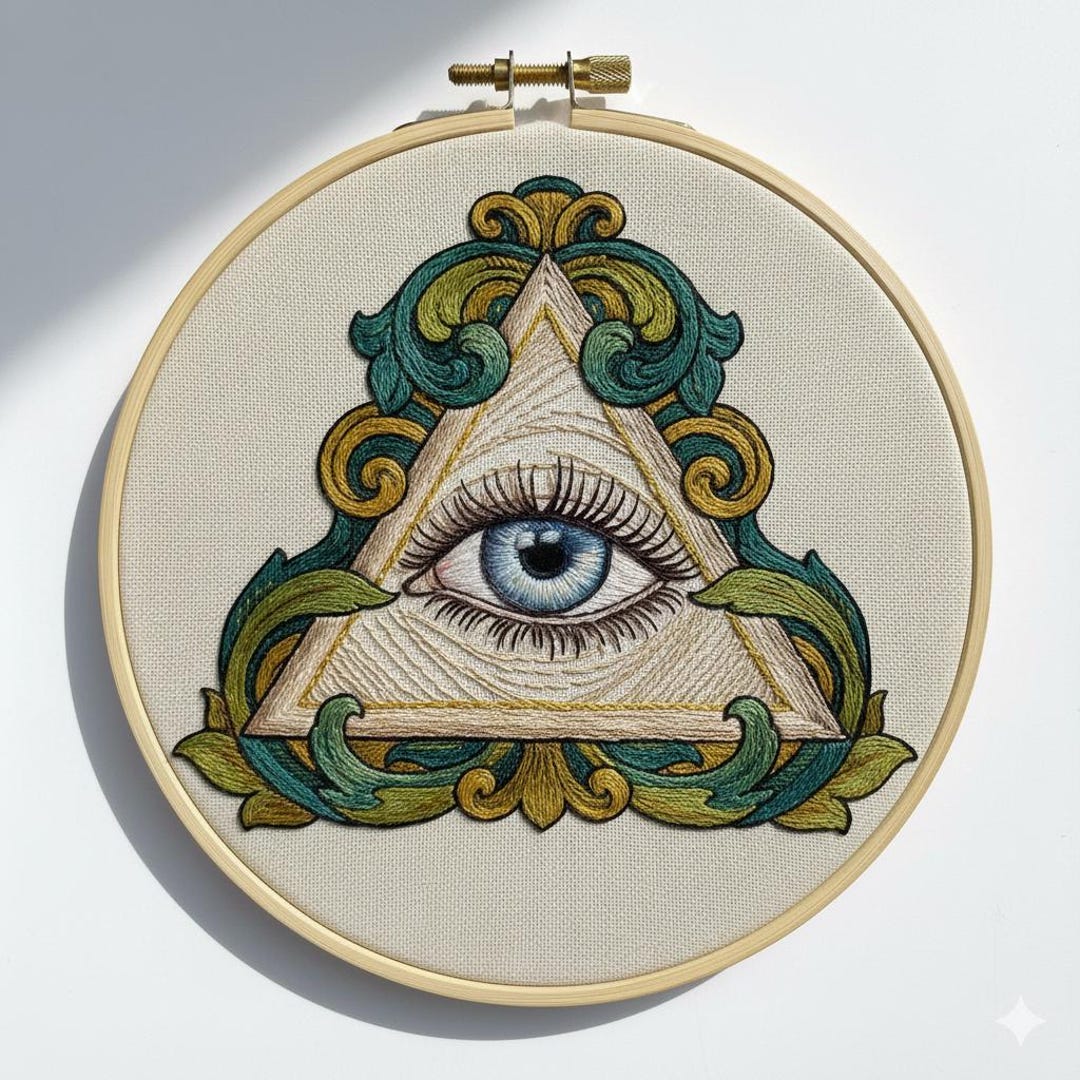 All Seeing Eye Embroidery Pattern, Nature Embroidery Design, All Seeing ...