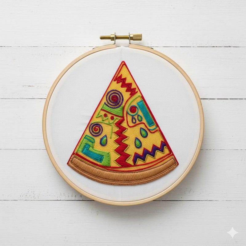 Pizza Hand Embroidery - Etsy UK