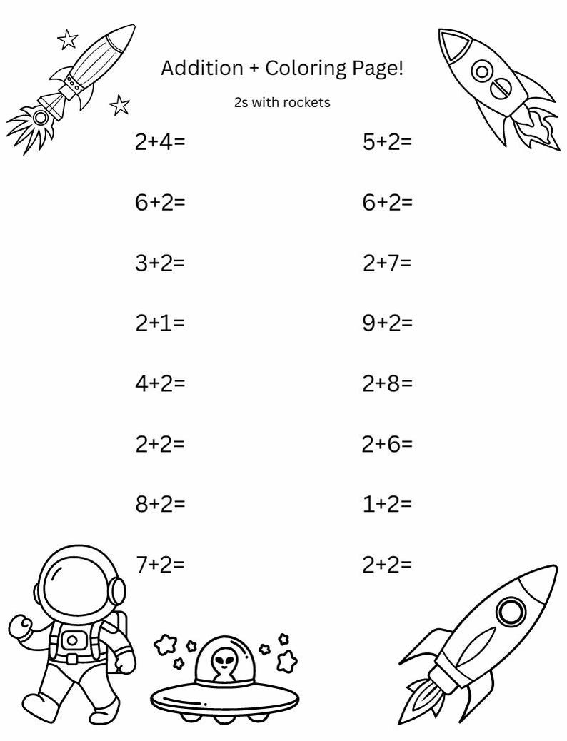 Basic 1-9 Addition and Coloring Pages Includes Set of 4 Themes: Flowers ...
