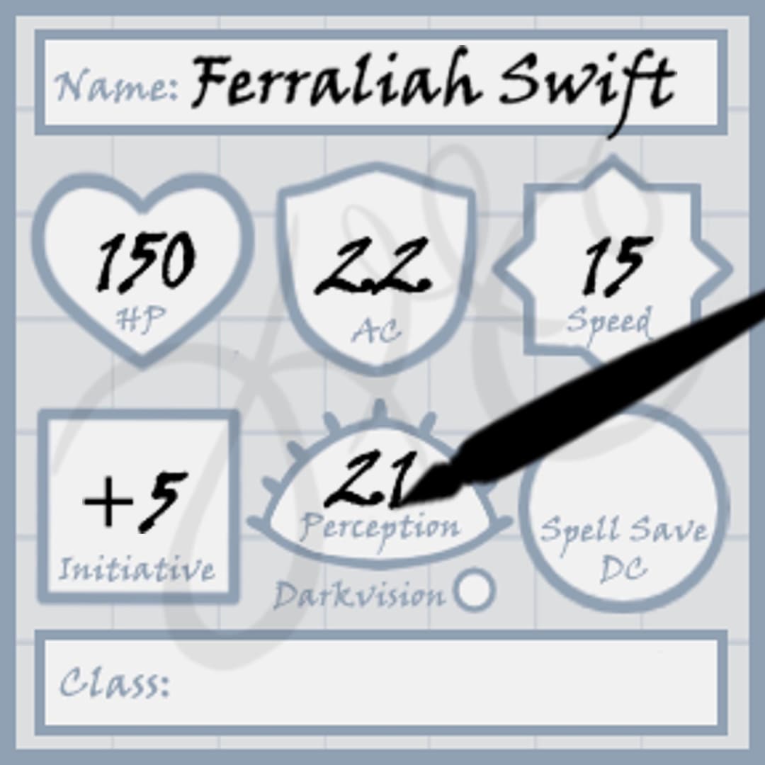 DND Character Stat Block Token - Highly Customized and Functional - Etsy