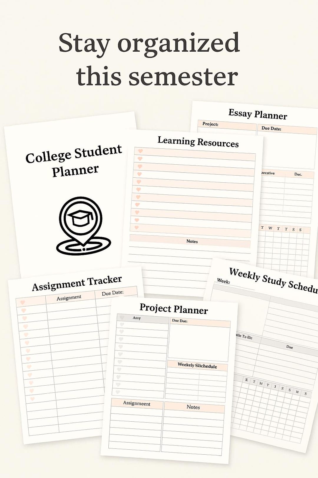 College Student Planner | Academic & Study Organizer | Essay, Project ...