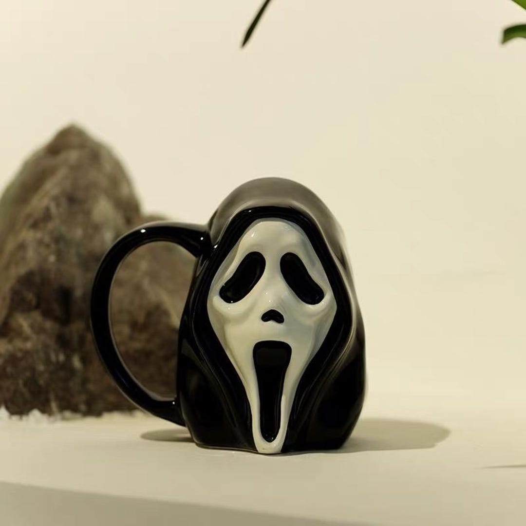 Ghostface Ceramic Coffee Mug – 3D Scream Mask, Horror Gift - Etsy