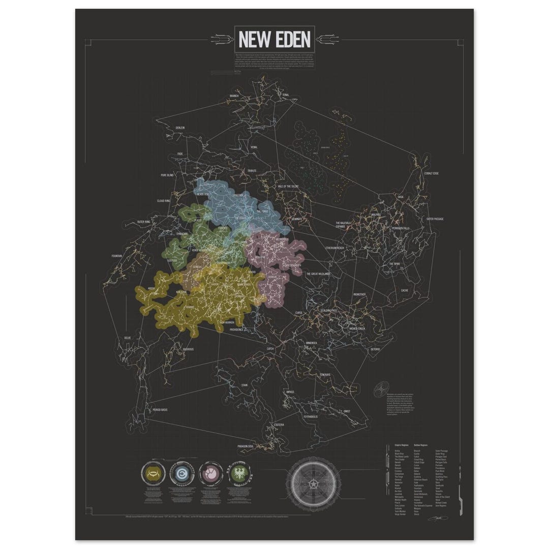 New Eden Map | Metal 18x24″ - Etsy