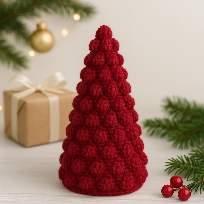 Crochet Christmas Tree Pattern | Bobble Stitch Holiday Decor | Beginner ...