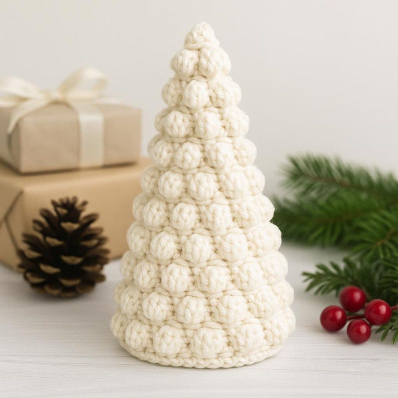 Crochet Christmas Tree Pattern | Bobble Stitch Holiday Decor | Beginner ...