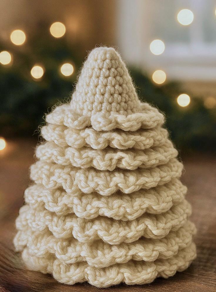 Christmas Tree Coaster Set Crochet Pattern PDF- Ruffled Layered ...