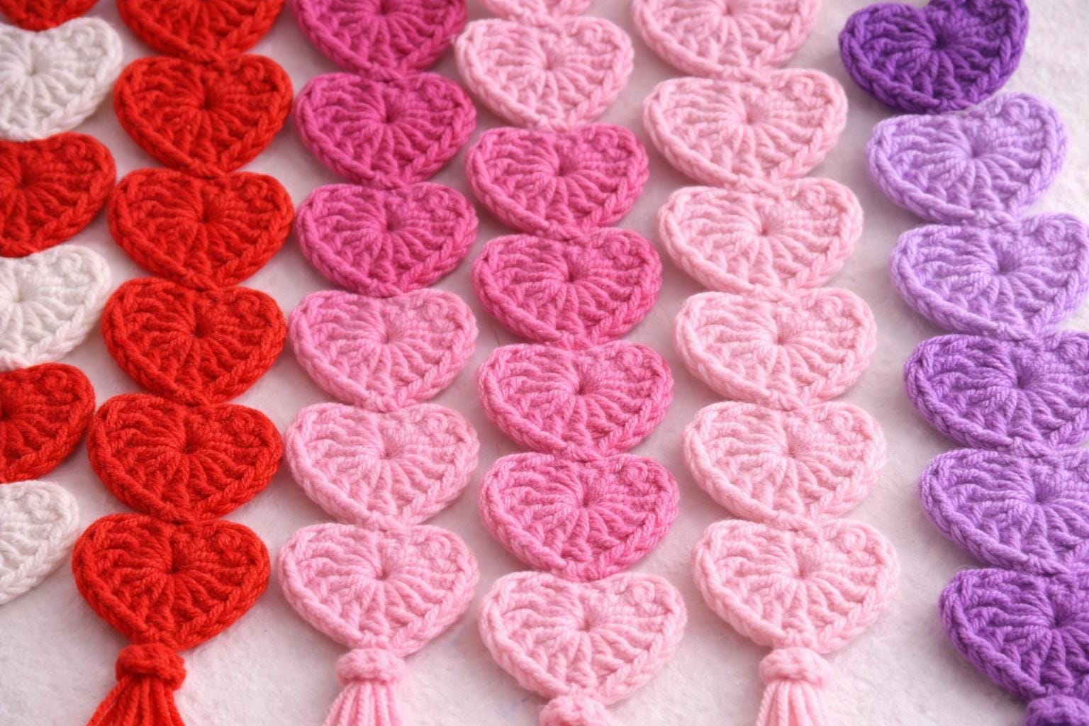 Crochet Heart Bookmark Pattern PDF | US Terminology | Stacked Hearts ...