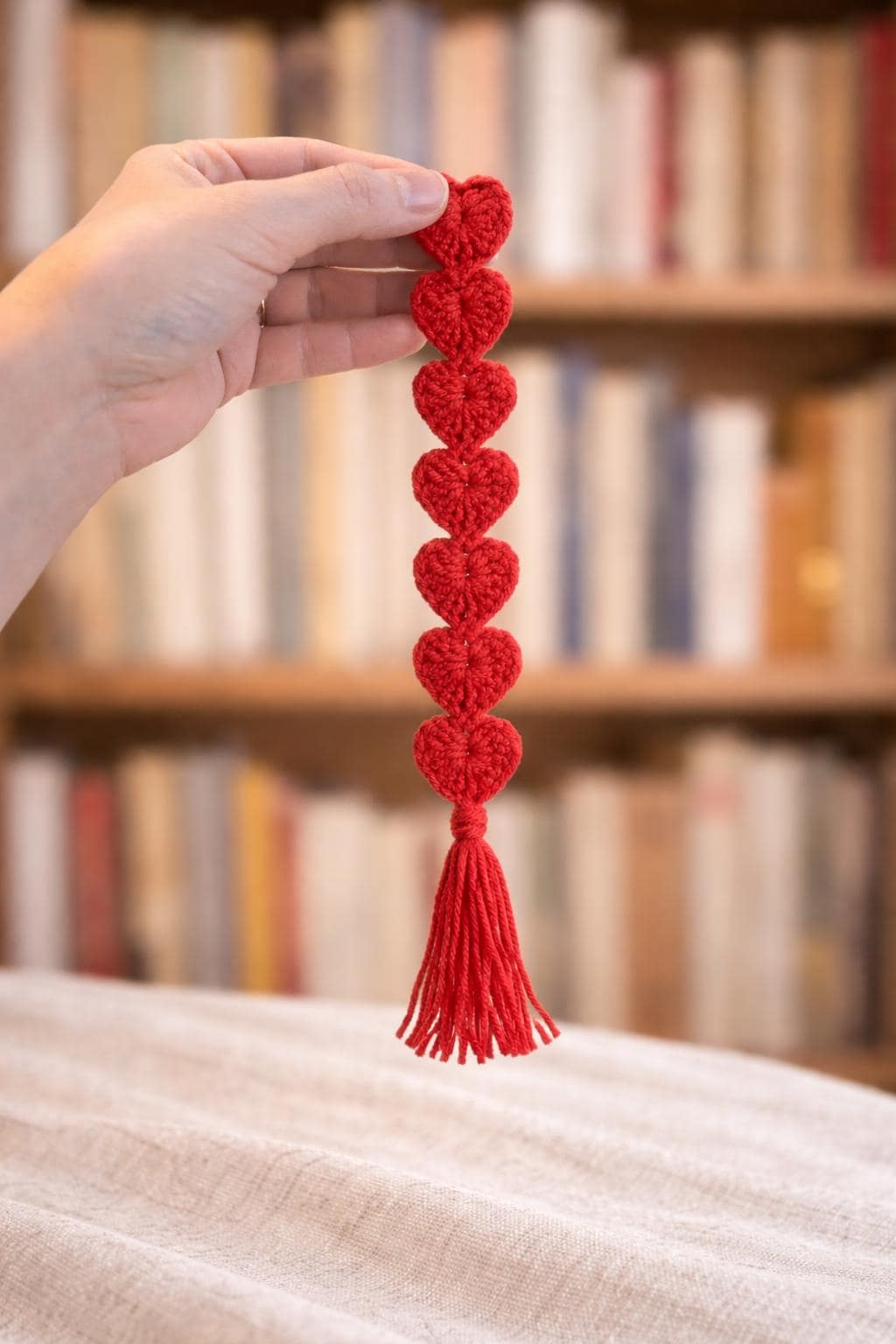 Crochet Heart Bookmark Pattern PDF | US Terminology | Stacked Hearts ...