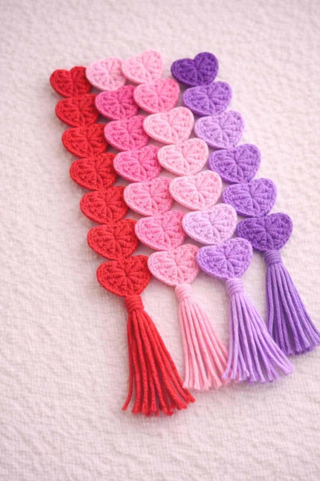 Crochet Heart Bookmark Pattern PDF | US Terminology | Stacked Hearts ...