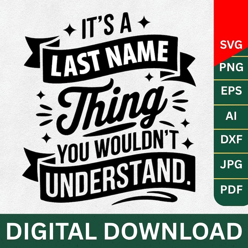 Last Name Svg - Etsy