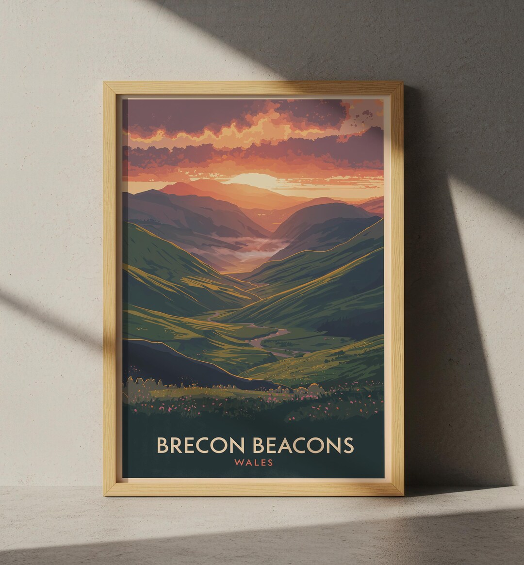 Brecon Beacons Scenic Travel Poster - Etsy