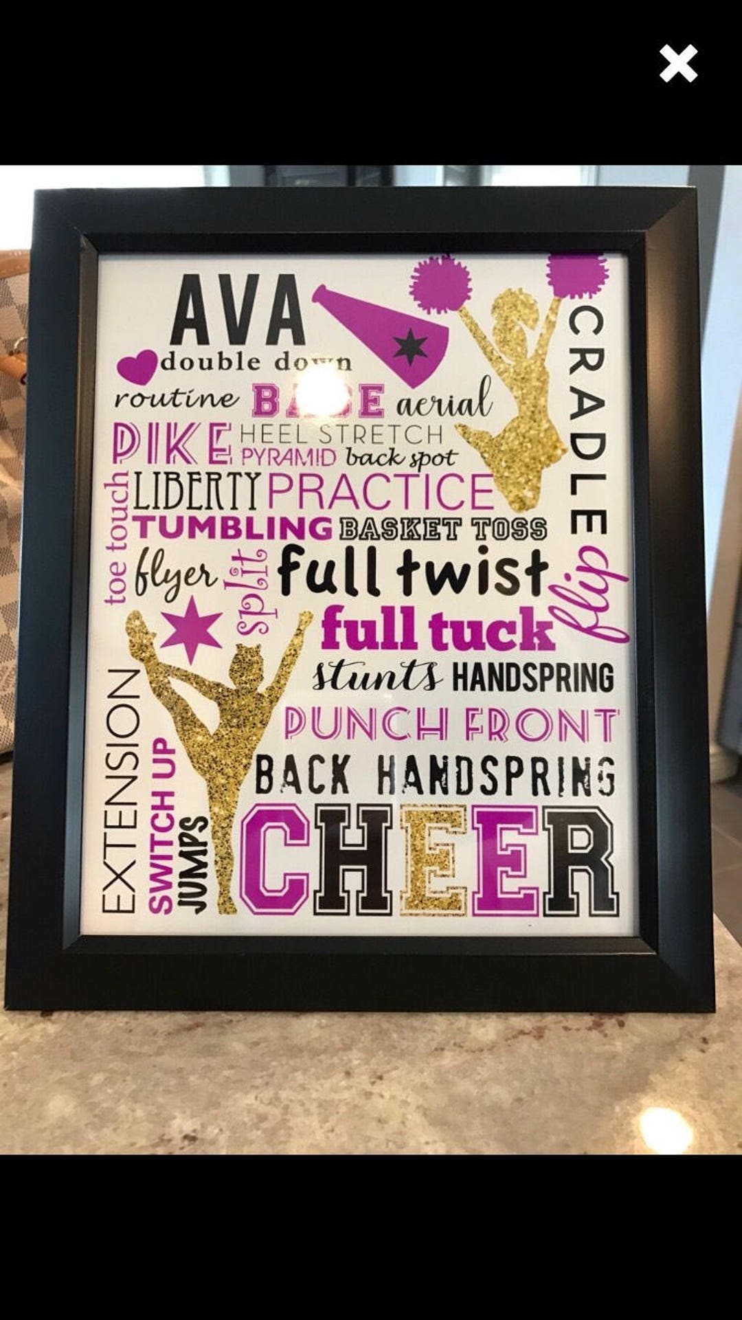 Custom Cheerleading Personalized Name Print Poster Favor Cheer - Etsy