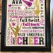Custom Cheerleading Personalized Name Print Poster Favor Cheer | Etsy