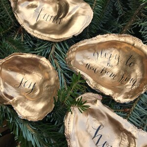 Gold Leaf Oyster Shell Ornament - Etsy